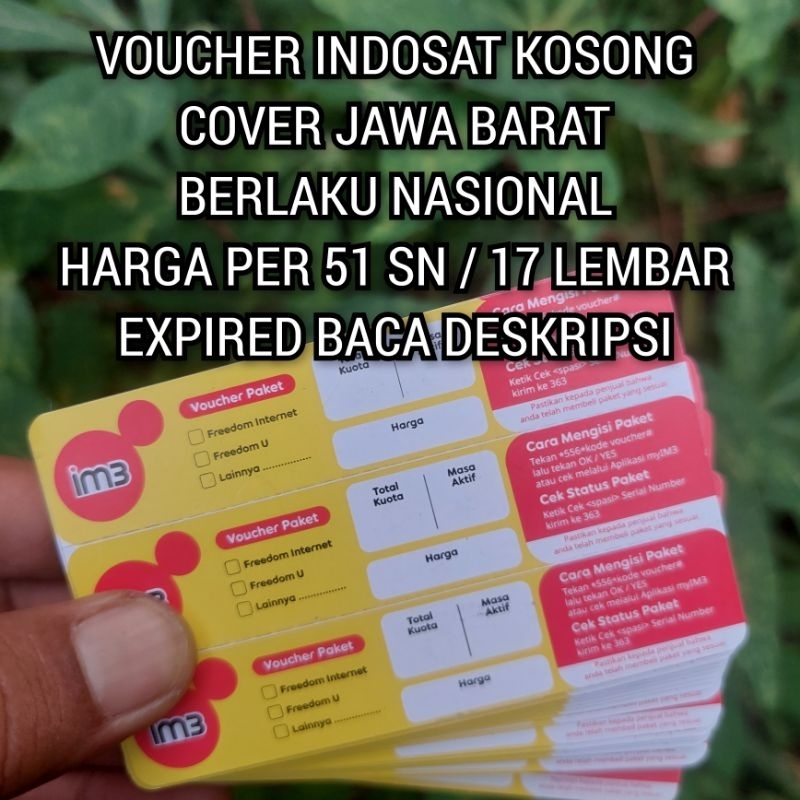 Jual Voucher I_Sat Kosongan Harga per 17 lembar atau 51 SN | Shopee ...