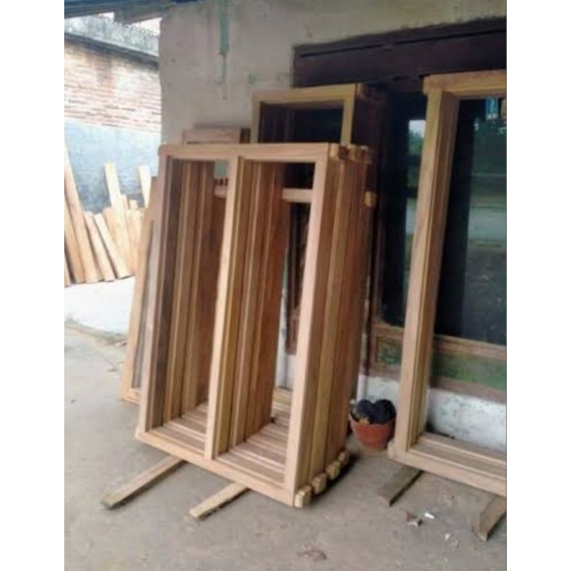 Jual kusen plus jendela renteng panjang 100cm lebar 110cm | Shopee ...