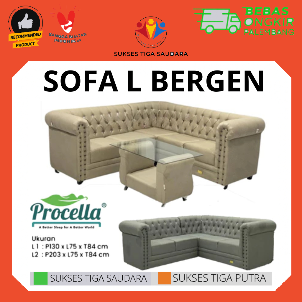 Jual SOFA L BERGEN BY PROCELLA 211 / SOFA KANTOR PROCELLA / KURSI RUANG ...