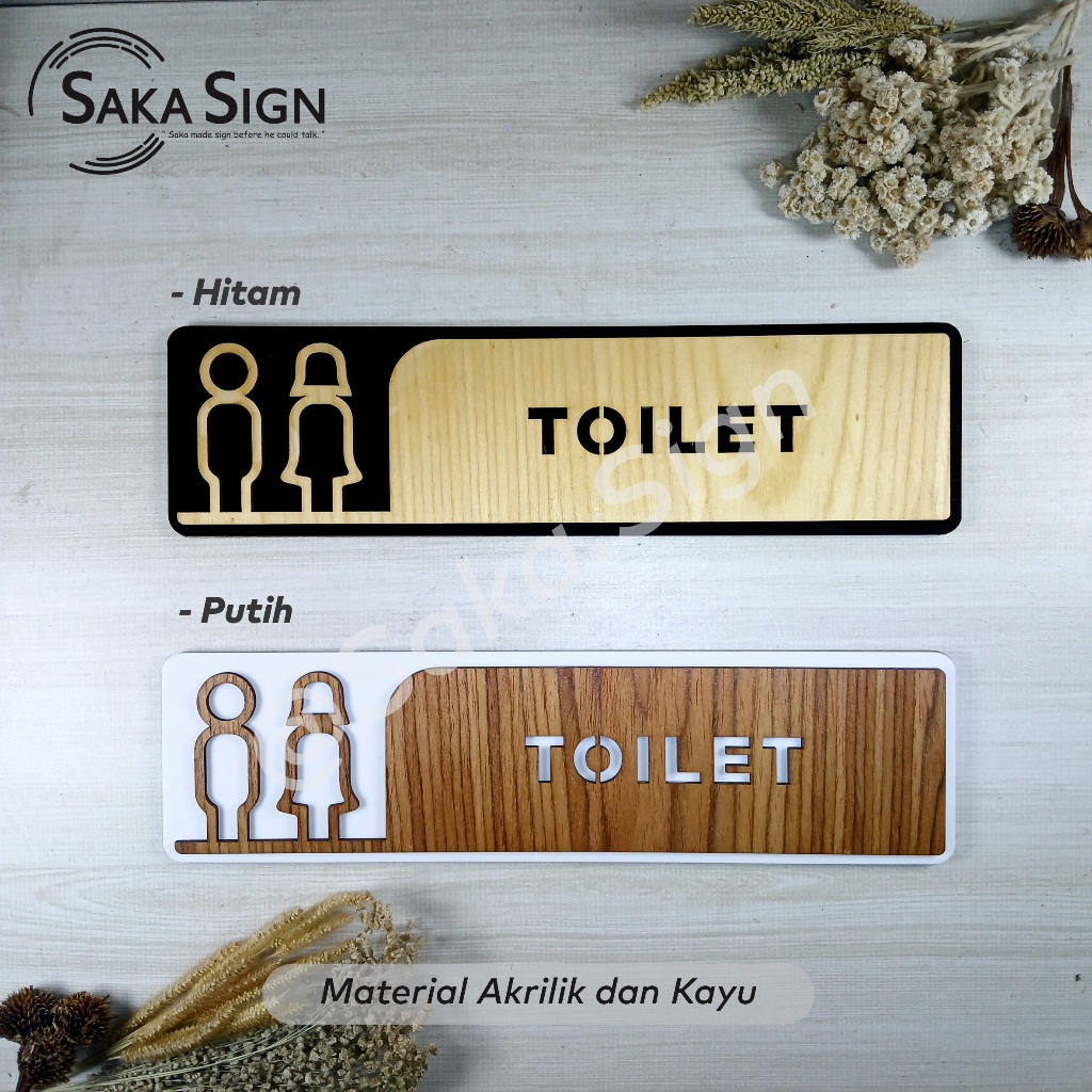 Jual SakaSign - Sign Toilet Akrilik dan kayu asli - Papan Tanda Toilet ...
