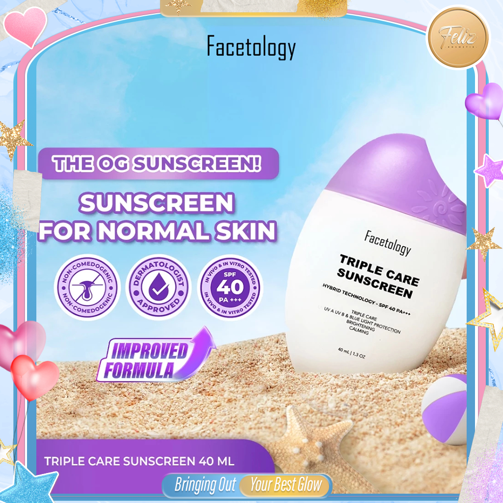 Jual * FELIZ * FACETOLOGY Triple care Sunscreen 40ml | Shopee Indonesia