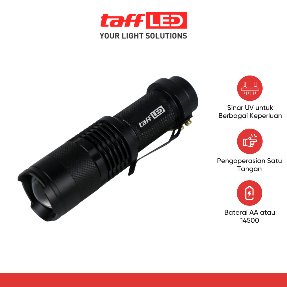 Jual TaffLED Senter LED UV 395nm Waterproof Pocketman Ultraviolet - P1 ...