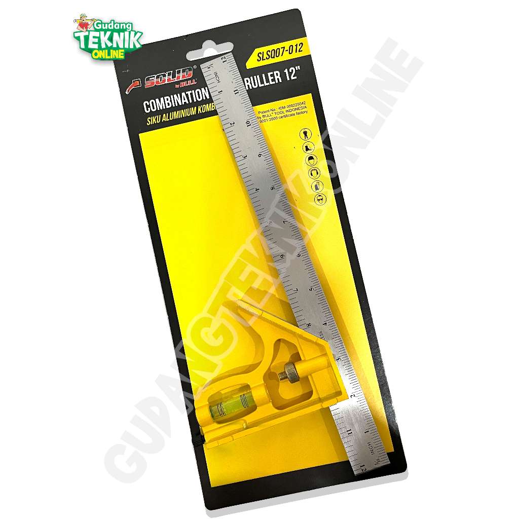 Jual SOLID Siku Penggaris Tukang Waterpass 12" SOLID SLSQ07-012 ...