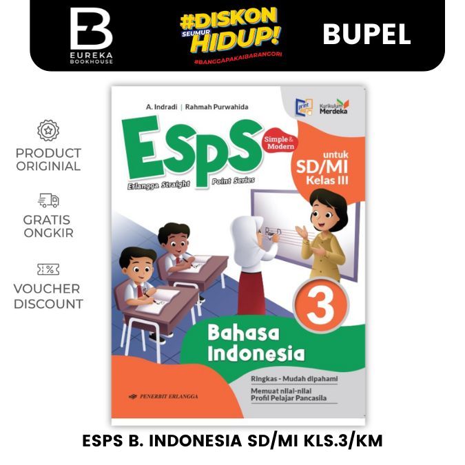 Jual BUKU ERLANGGA ESPS B. INDONESIA SD/MI KELAS 3 - KURIKULUM MERDEKA | Shopee Indonesia