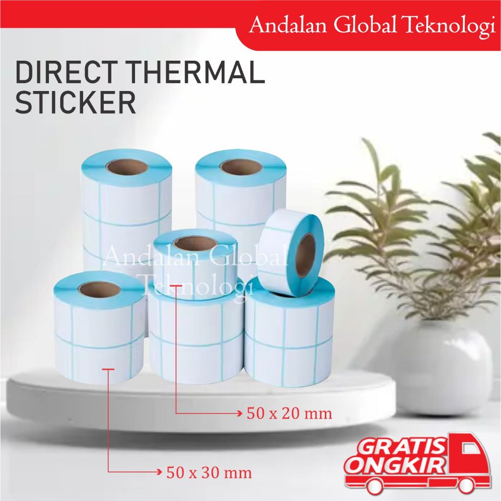 Jual Label Sticker Thermal Waterproof / Sticker Label / Label Kertas isi 1.000 pcs - 1 Roll ...