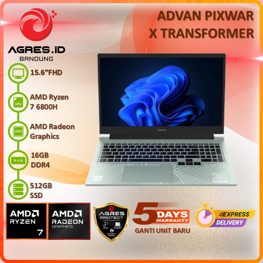 Jual ADVAN PIXWAR X TRANSFORMER RYZEN 7 6800H 16GB 512GB 15.6" FHD IPS ...