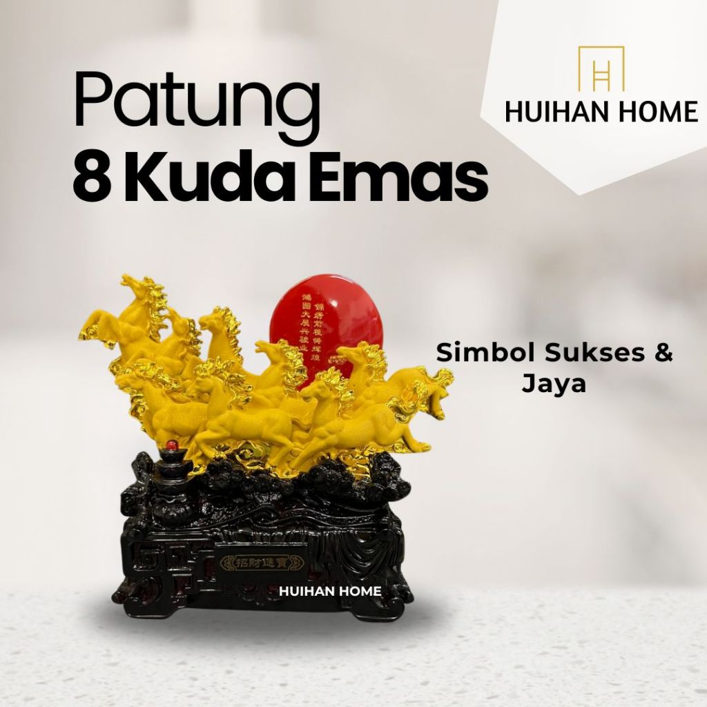 Jual HUIHAN HOME - Patung Feng Shui Delapan Kuda - Simbol Kesuksesan ...