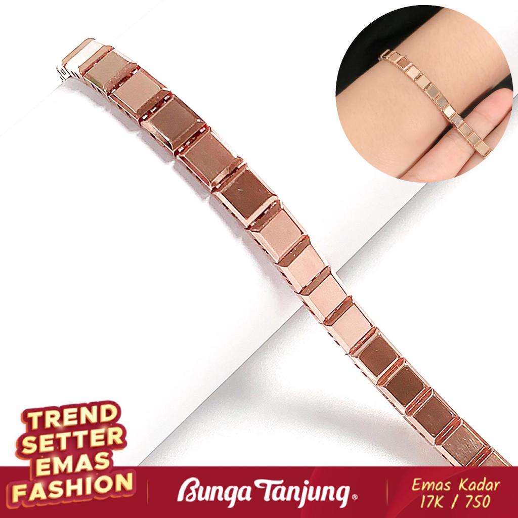 Jual GELANG RANTAI KOTAK VARIASI A - EMAS 17K - BUNGA TANJUNG GOLD ...