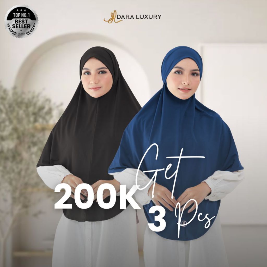 Jual Dara Luxury | Hijab Zara French Khimar 2in1 Jersey Premium ...
