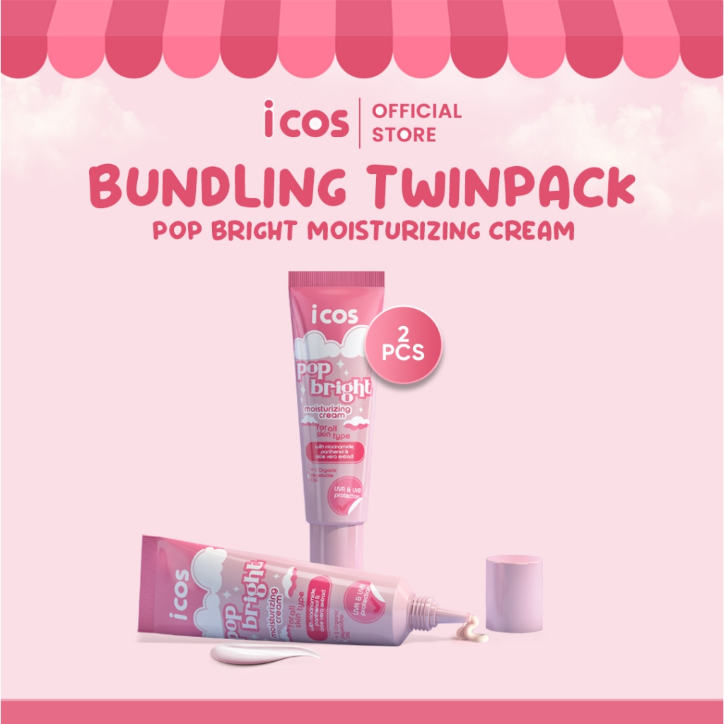 Jual Bundling TwinPack - Icos Pop Bright Moisturizing Cream | Shopee ...