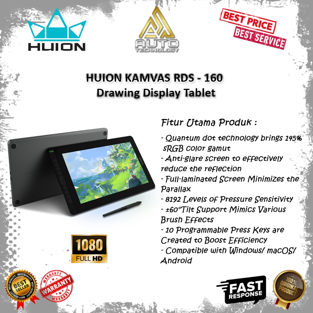 Jual HUION KAMVAS RDS - 160 Drawing Display Tablet | Shopee Indonesia