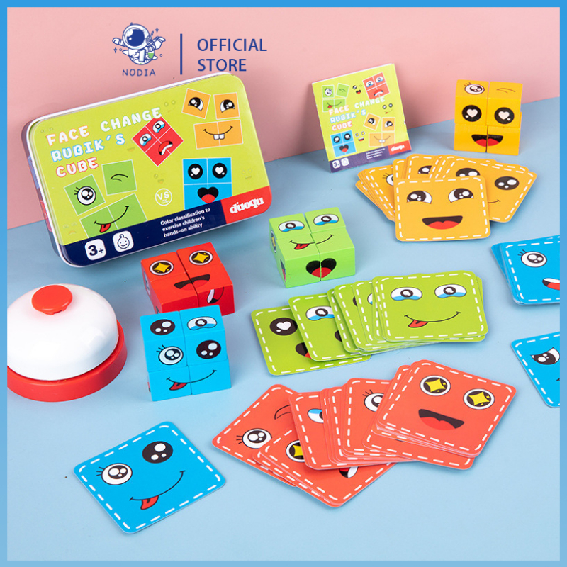 Jual NODIA Mainan Anak Susun Ekspresi Muka Face Changing Magic Cube ...