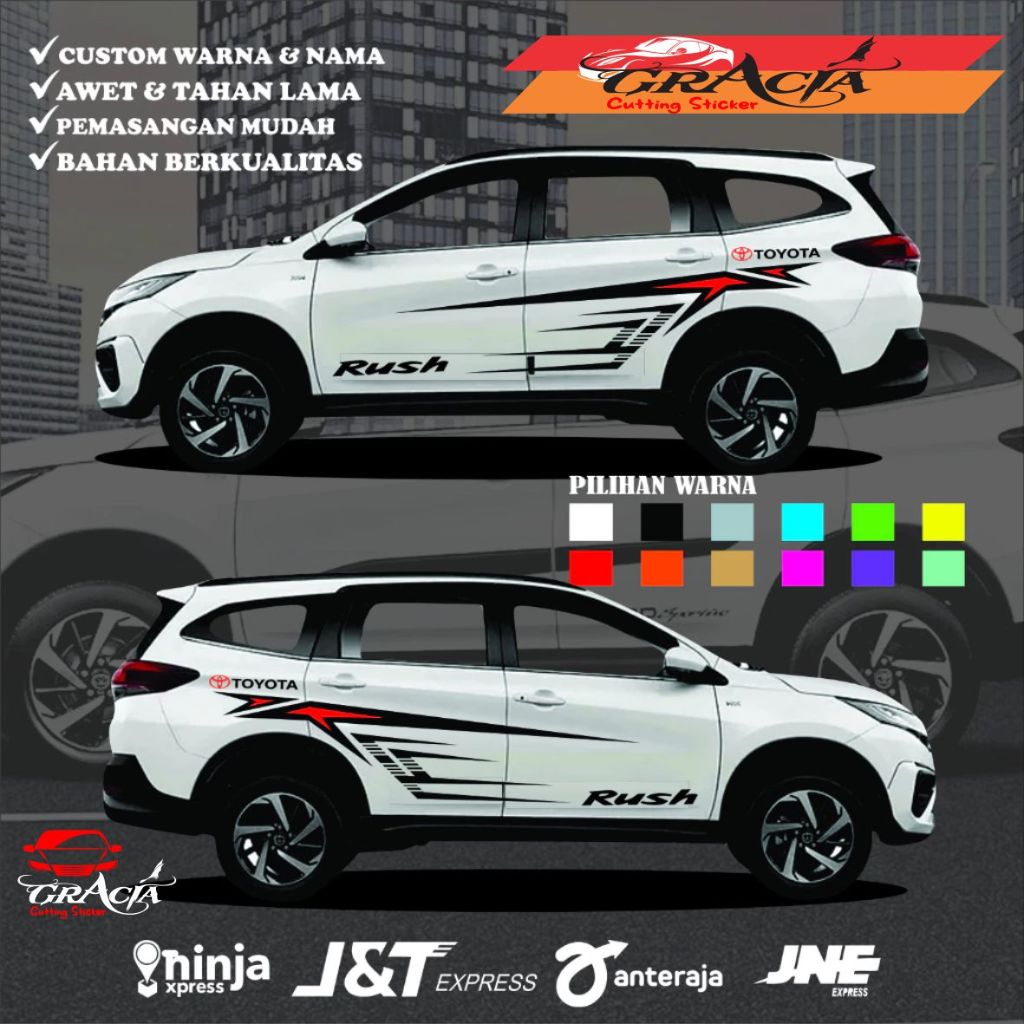 Jual STICKER STIKER MOBIL TOYOTA RUSH CUTTING STIKER BODY SAMPING MOBIL TOYOTA RUSH | Shopee ...