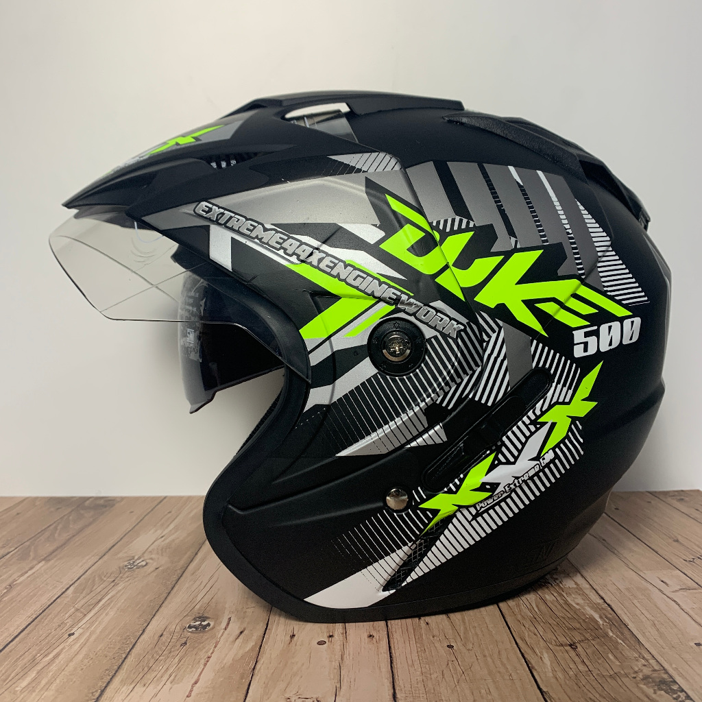 Jual Helm BXP JP7 Juke Kuning Doff - Double Visor Hitam Doff Helem SNI ...