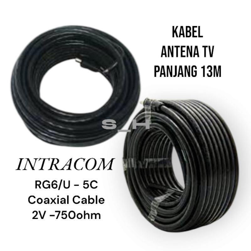 Jual kabel Antena TV R6 5C Panjang 13M INTRACOM | Shopee Indonesia