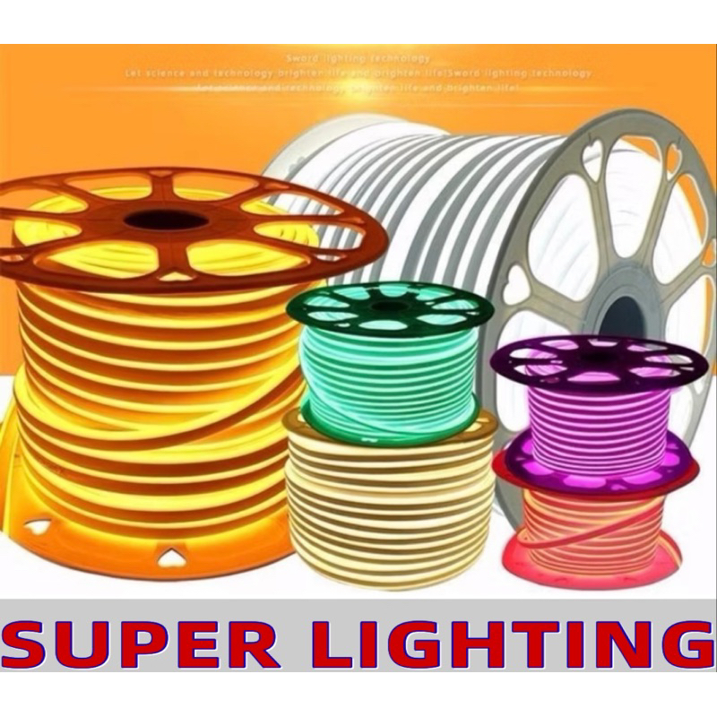 Jual Lampu Strip Neon Flexibel 1 roll 100 Meter 220V Lampu Neon Flex ...
