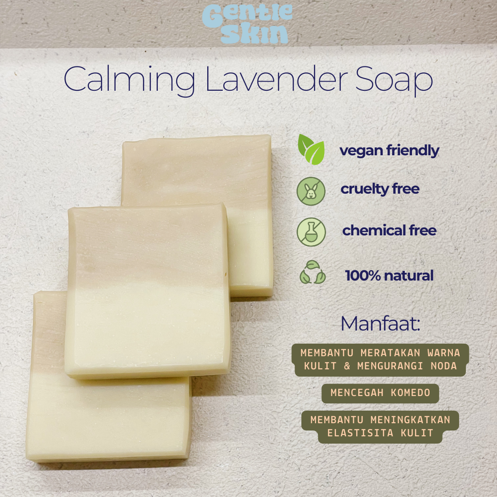 Jual GENTLE SKIN Calming Lavender Soap - Natural Handmade Soap (Eksim ...