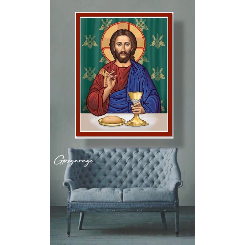 Jual Hiasan dinding Yesus perjamuan Kudus cawan dekorasi rumah ruangan ...