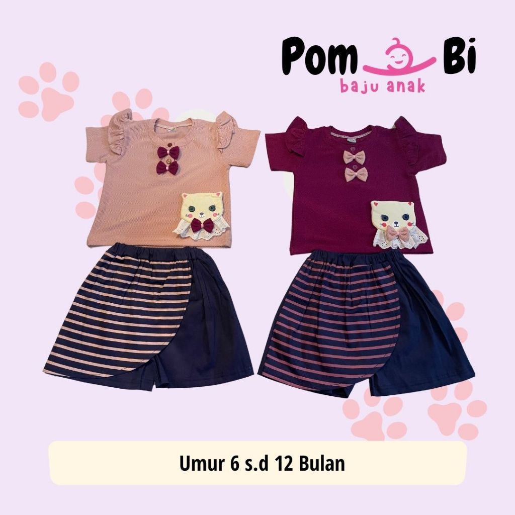 Jual POMBI Setelan Set Perempuan - baju dan rok/celana (1 Stel / pack ...