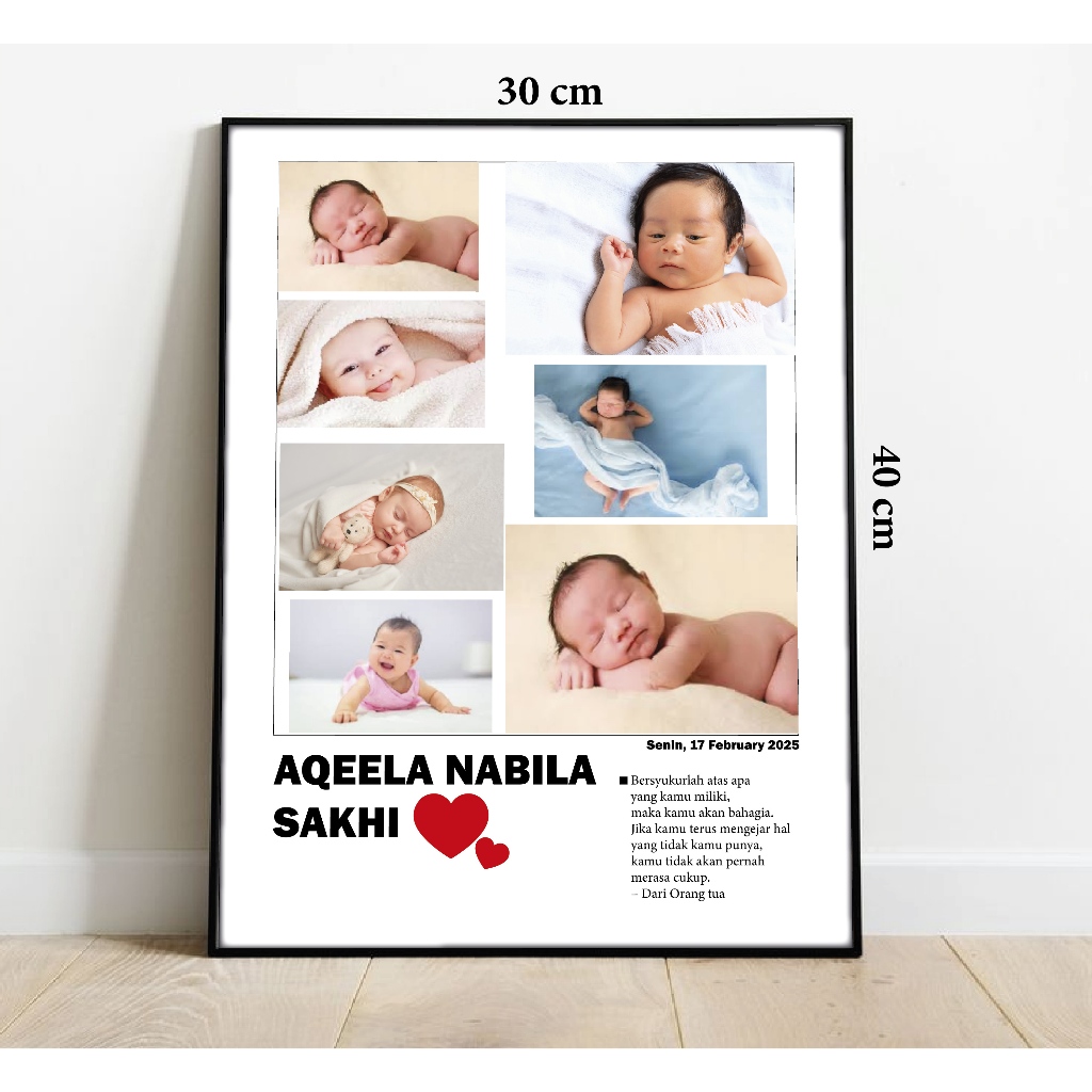 Jual Custom Foto Anak Frameblock Cetak Gambar Ukuran 12R 30x40CM ...