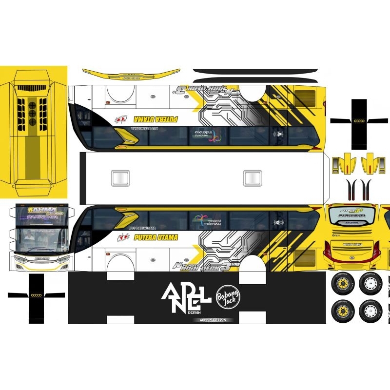Jual POLA STIKER MINIATUR BUS RAHMA NURSYIFA | Shopee Indonesia