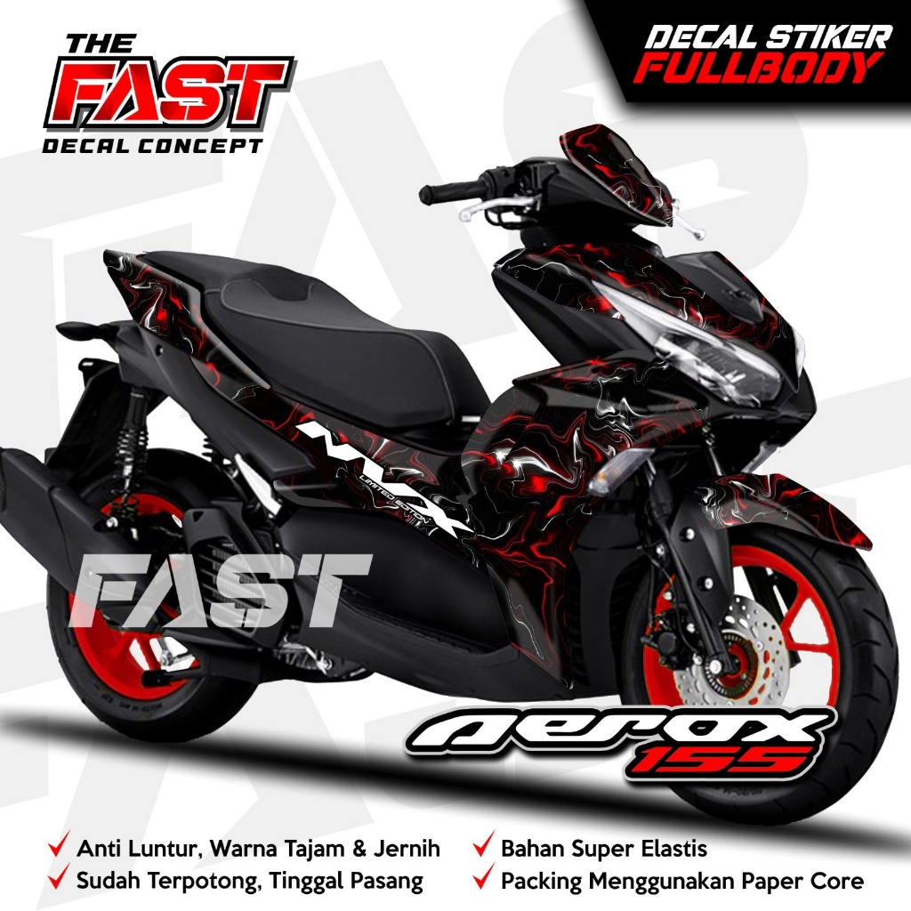 Jual Decal Sticker Variasi Fullbody Aerox New155 VVA nvx smoke - Dekal ...