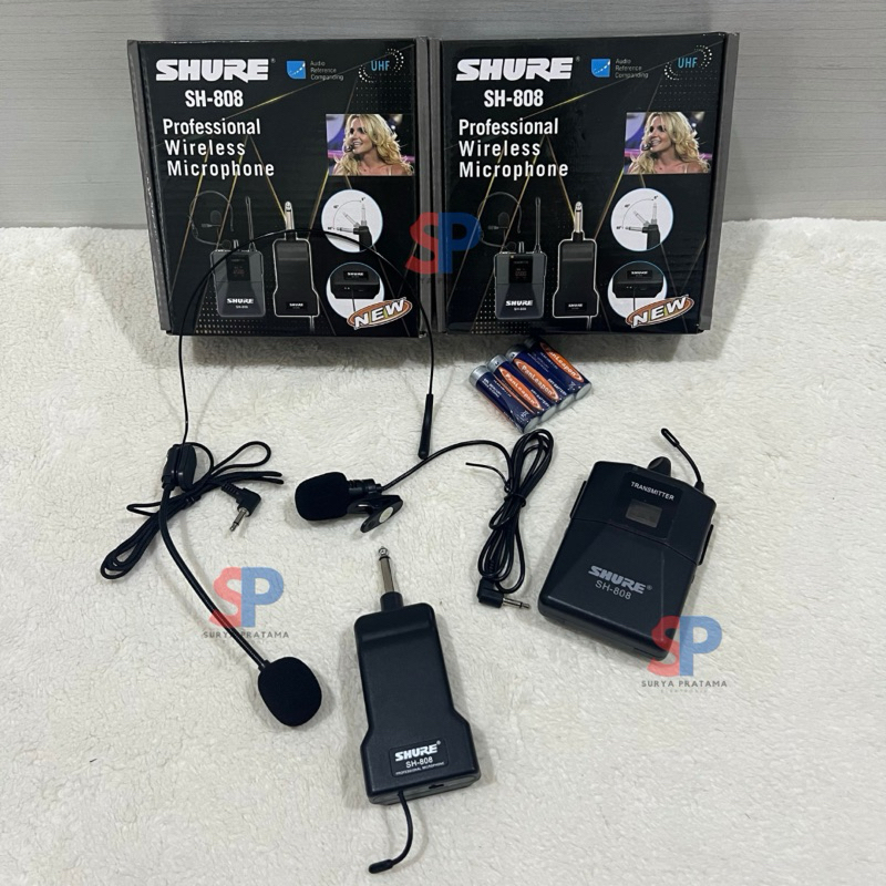 Jual Microphone Jepit dan Bando SH-808 Wireless Mic Imam Musholla UHF Clip On | Shopee Indonesia