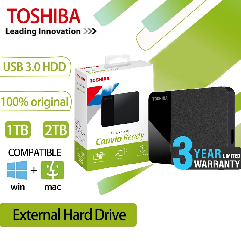 Jual 【Ready Stock】Toshiba Canvio Ready 500GB/1TB/2TB/4TB External Hard Drive USB 3.0 HDD ...