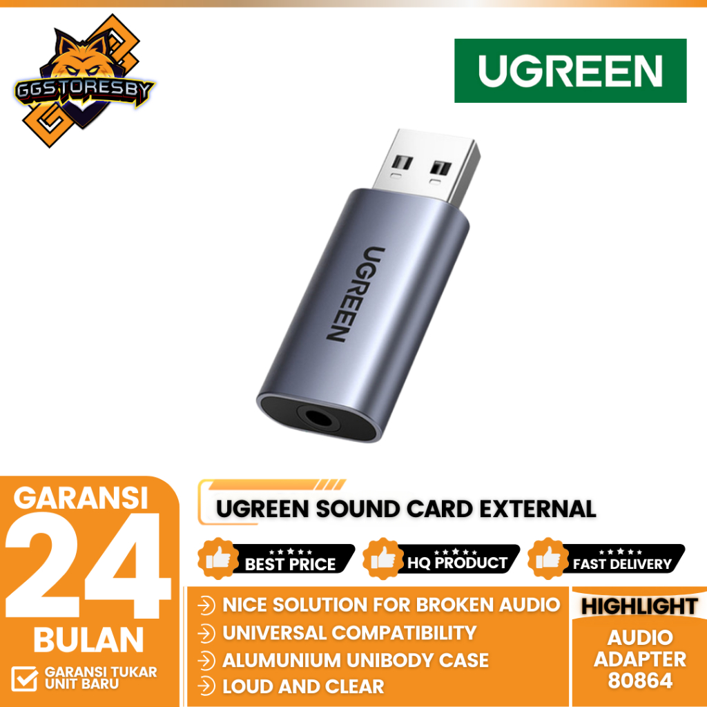 Jual Ugreen Sound Card External 2In1 Usb To Jack 3.5Mm Audio Adapter ...