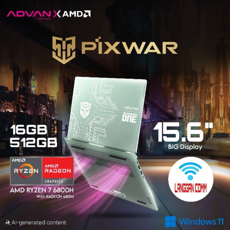 Jual Advan Pixwar AMD Ryzen 7 6800H AMD Radeon 680M 15,6 Inch FHD IPS ...
