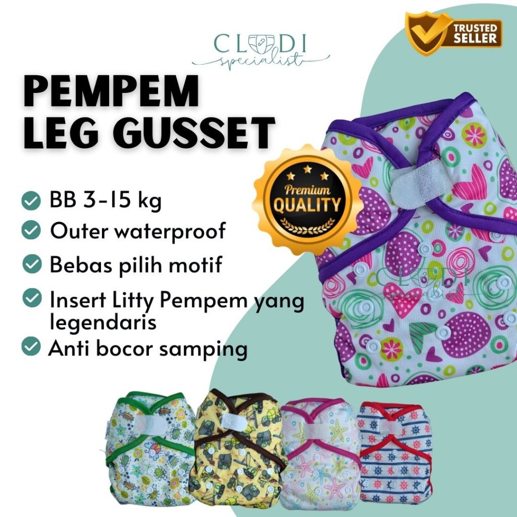 Jual ORIGINAL Clodi Pempem Leg Gusset/Clody Pempem Popok Kain Bayi ...