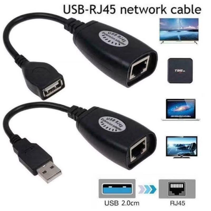 Jual USB RJ45 EXTENSION ADAPTER / USB EXTENDER VIA LAN 150FT LENGTH USB ...