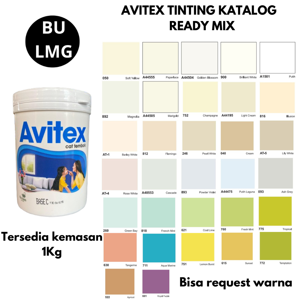 Jual Avitex 1kg TINTING Readymix || Cat Avitex Interior || Avian Brand ...