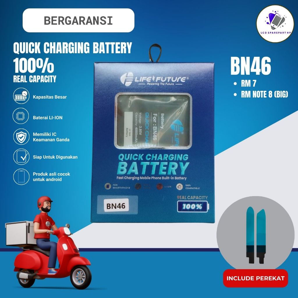 Jual Quick Charging Battery / Baterai Life Future BN46 - Xiaomi Redmi 7 ...