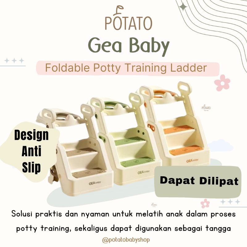 Jual GEA Baby Potty Stair (GPT-100) Foldable Potty Training Ladder Chair Training Seat / tangga ...