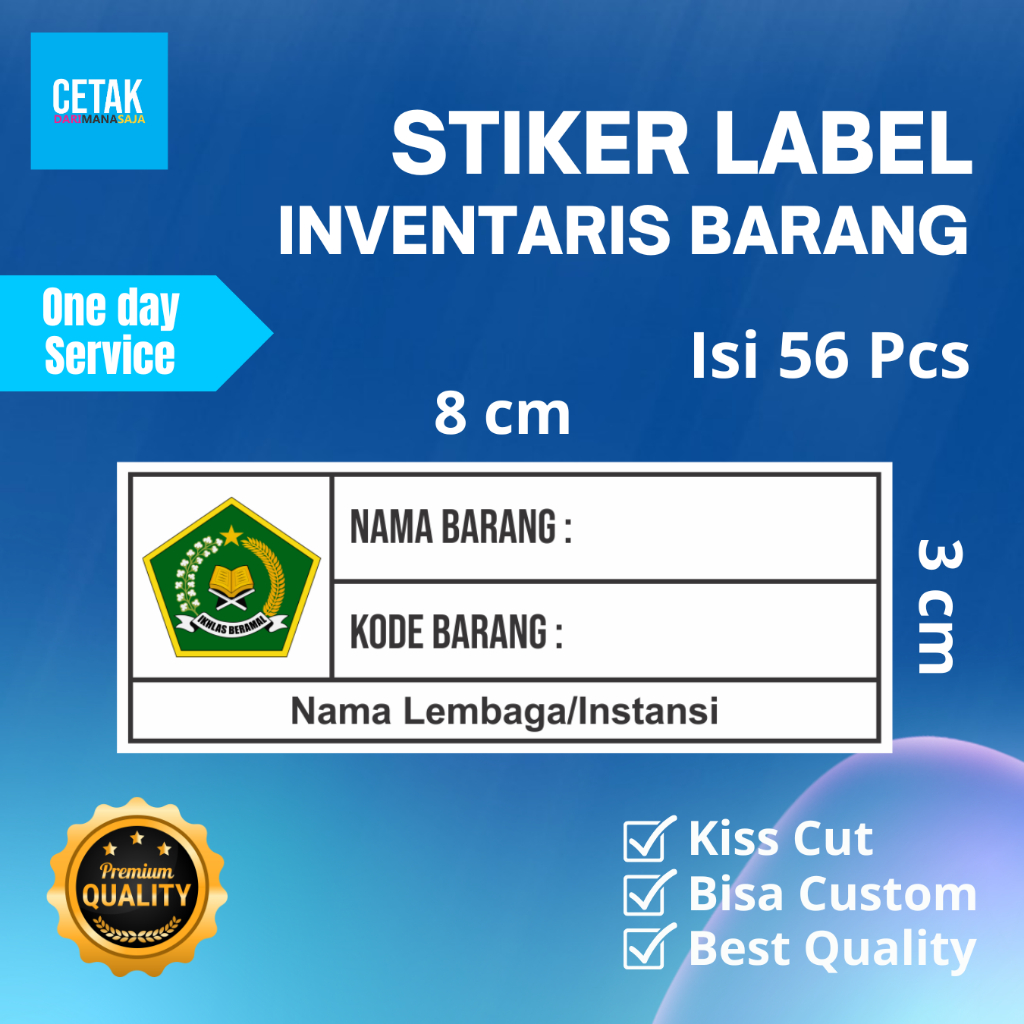 Jual 56 PCS Stiker Chromo Label Inventaris Barang Inventaris Kantor ...