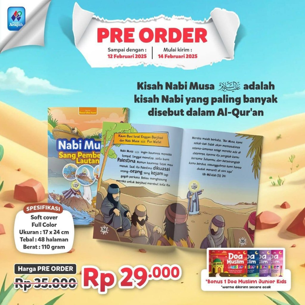Jual Buku Anak Serial Rasul Ulul Azmi Nabi Musa Sang Pembelah Lautan - Pustaka Arafah | Shopee ...