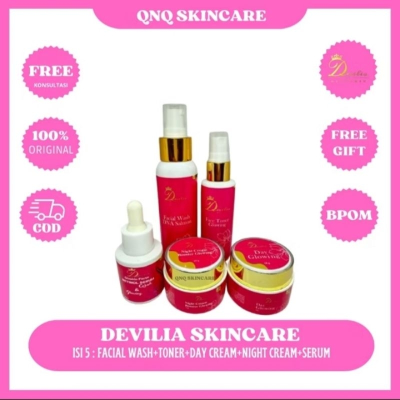 Jual DEVILIA SKINCARE SEPAKET ISI 5/RANGKAIAN DEVILIA SKINCARE LENGKAP ...