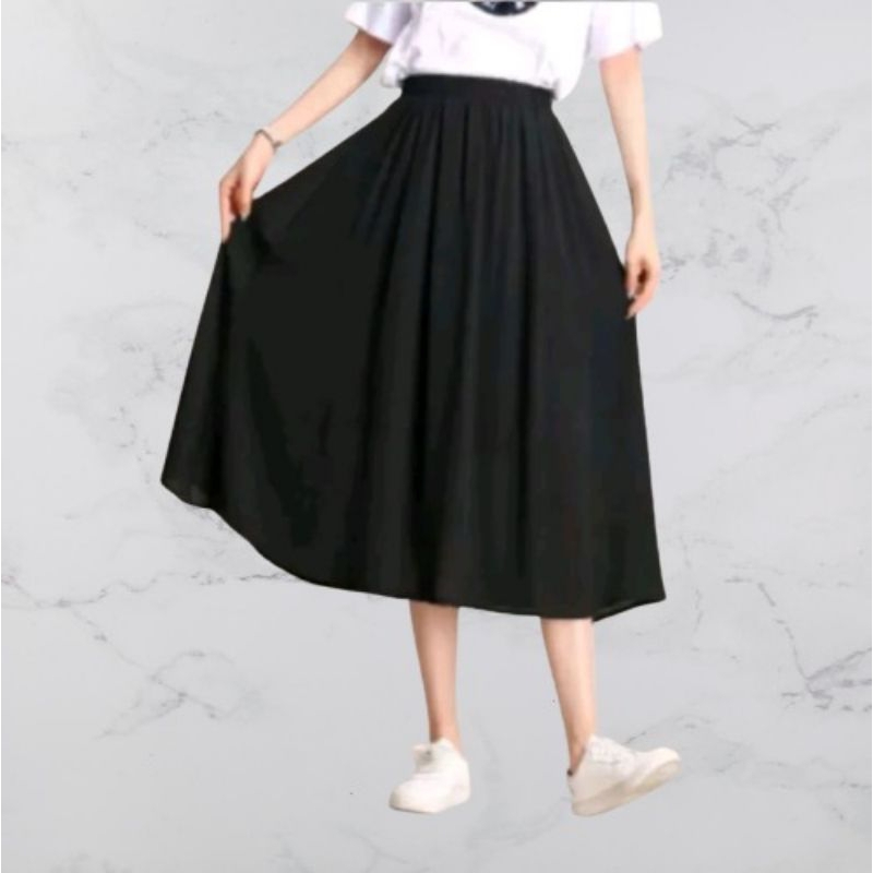Jual rok midi wanita model Korea sifon terbaru | Shopee Indonesia