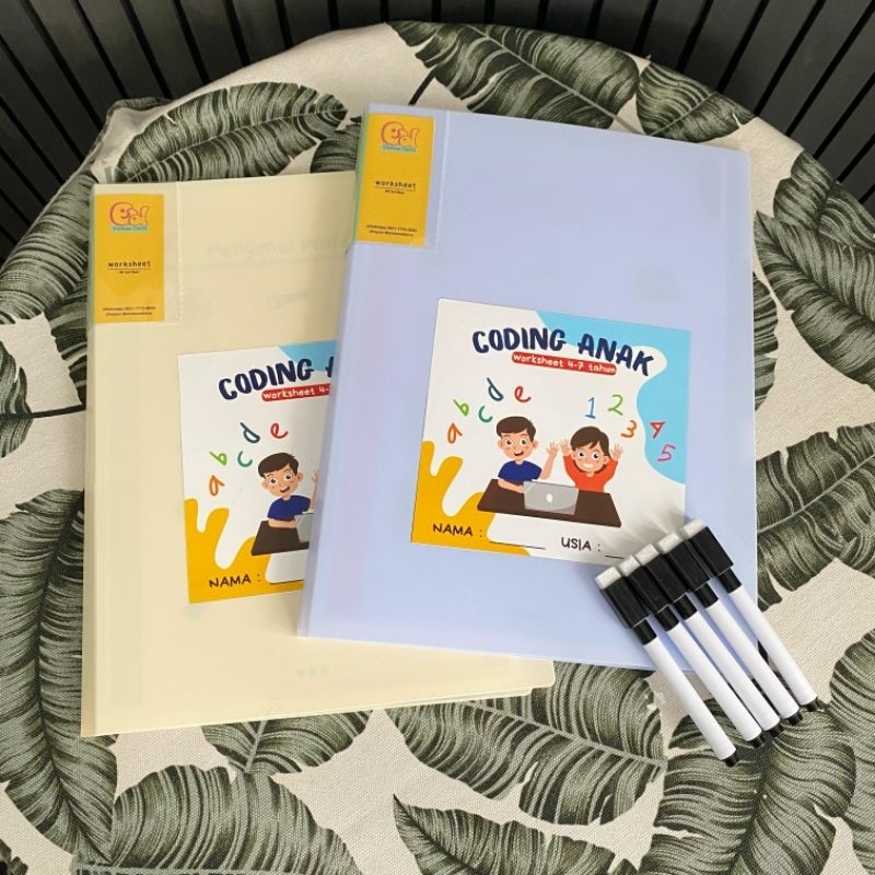 Jual WORKSHEET CODING ANAK 4-7 TAHUN | WIPE & CLEAN (FREE SPIDOL ...