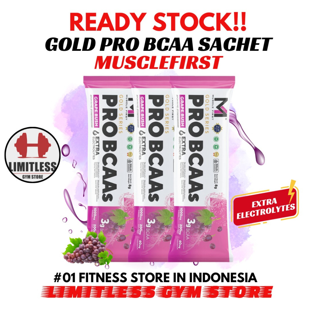 Jual M1 Muscle First PRO GOLD BCAA Sachet Musclefirst Suplemen Isotonik ...