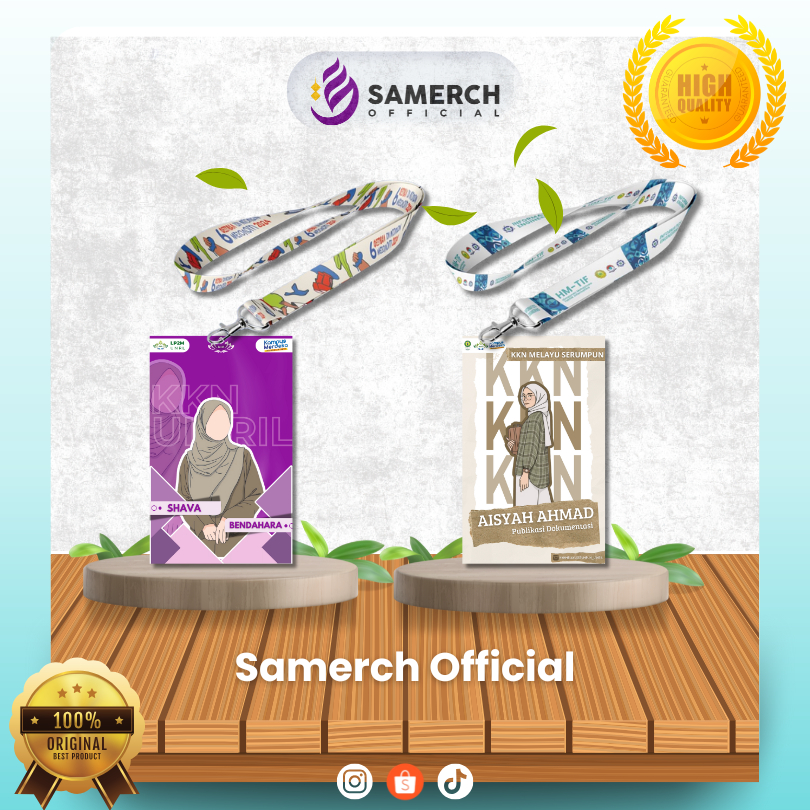 Jual SAMERCH |Tali Lanyard + Frame + Id Card Custom Cetak 2 Sisi / Tali ...