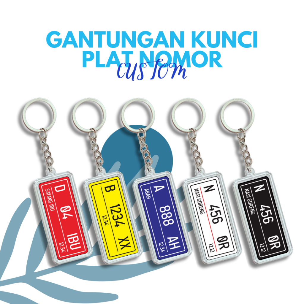 Jual Gantungan Kunci Plat Nomor Custom Akrilik 2 Sisi Ganci Motor Mobil Anti Air | Shopee Indonesia