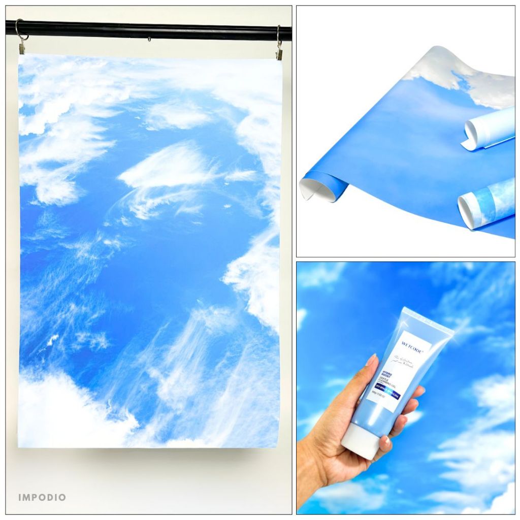 Jual IMPODIO Background Paper Motif Awan Sky Ukuran 50 x 70 cm - Blue ...