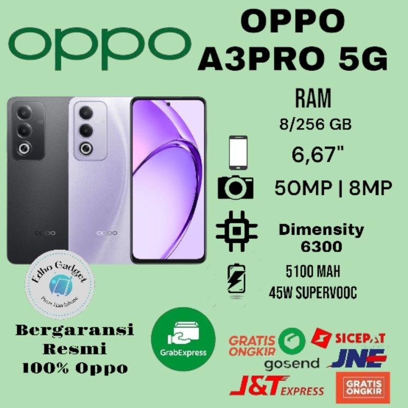 Jual OPPO A3PRO A3 PRO 5G RAM 8/256GB BERGARANSI RESMI OPPO SERVICE ...