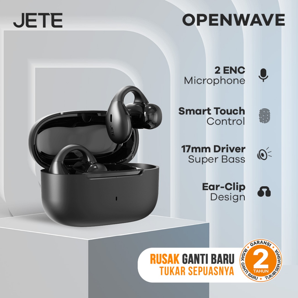 Jual Open Ear OWS Clip JETE OpenWave Headset Lari dan Kerja ENC 2 Mic ...