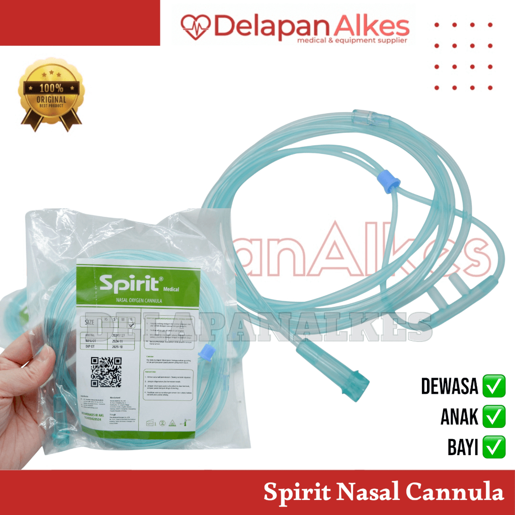 Jual Spirit Nasal Canula Selang Oksigen Dewasa Anak Bayi Nassal Oxygen Cannula Kanul Latex Free ...