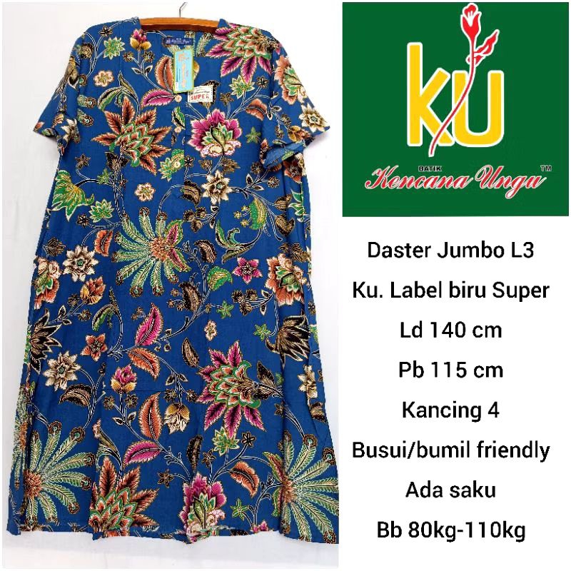 Jual Kencana Ungu Daster Jumbo L3 Sp Ld 140 cm Kencana Ungu Label Biru ...