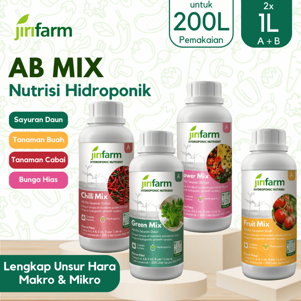 Jual JIRIFARM - AB Mix 1Liter Konsentrat Pupuk Nutrisi Hidroponik ...