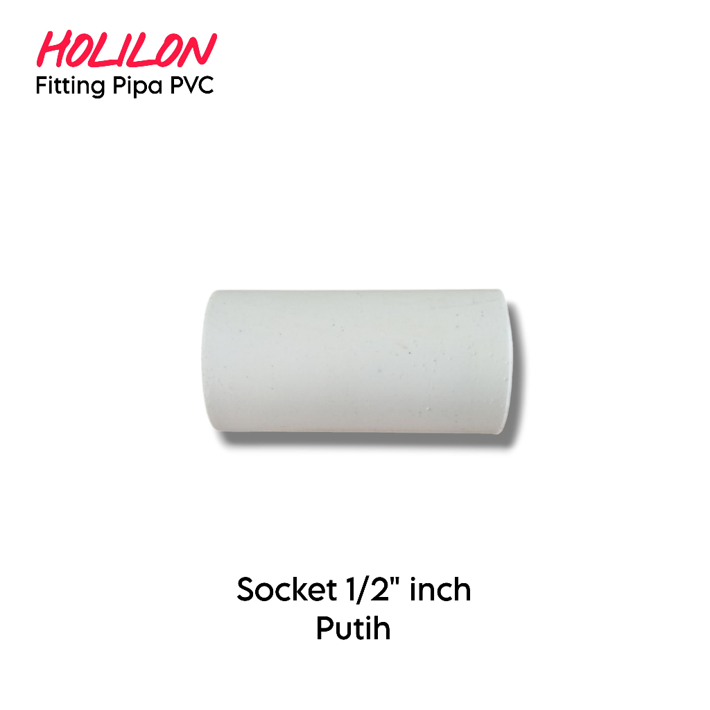 Jual Fitting Pipa PVC Sambungan Pipa / Sock Socket 1/2 Inch Putih ...